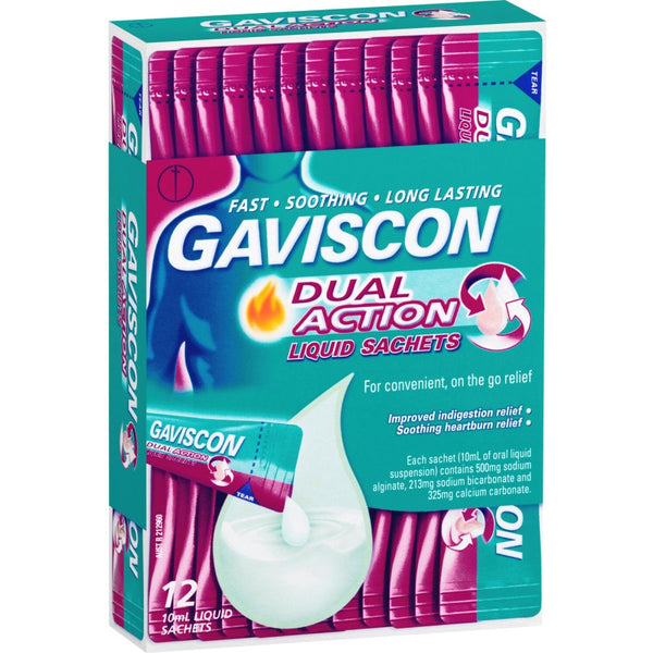 GAVISCON Dual Action Liq Sachet 12pk – Ezy Pharmacy